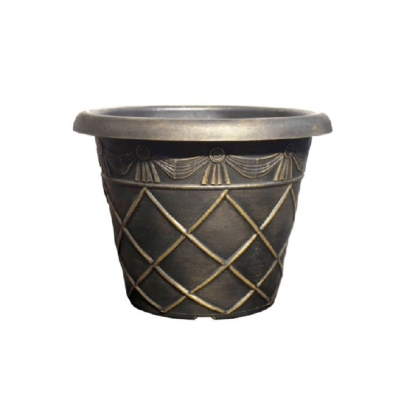 25cm Tuscany Roman Round Planter - Black Bronze — Plant Pots Direct